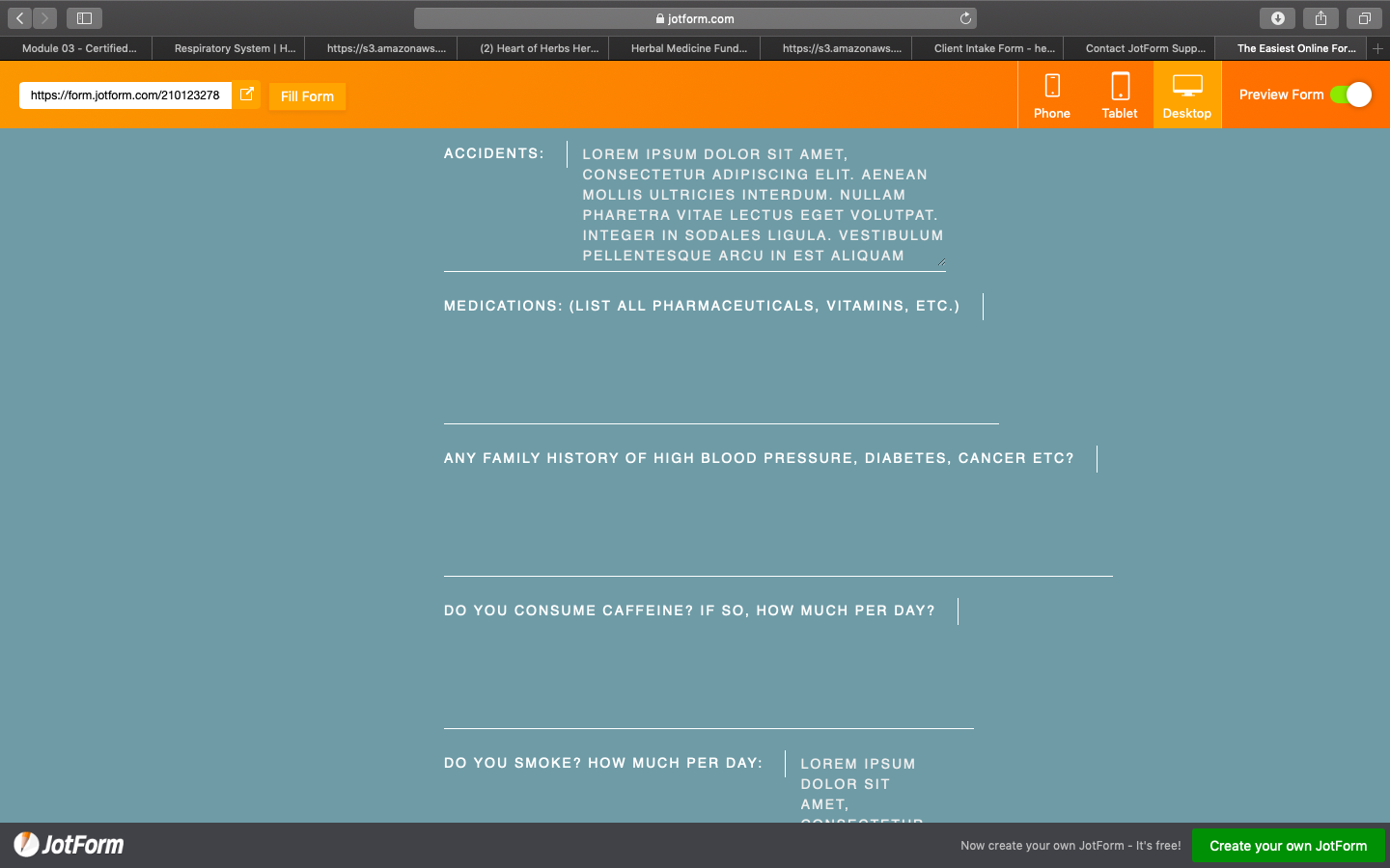 Form Looks Different Not Letting Clients Input Text 